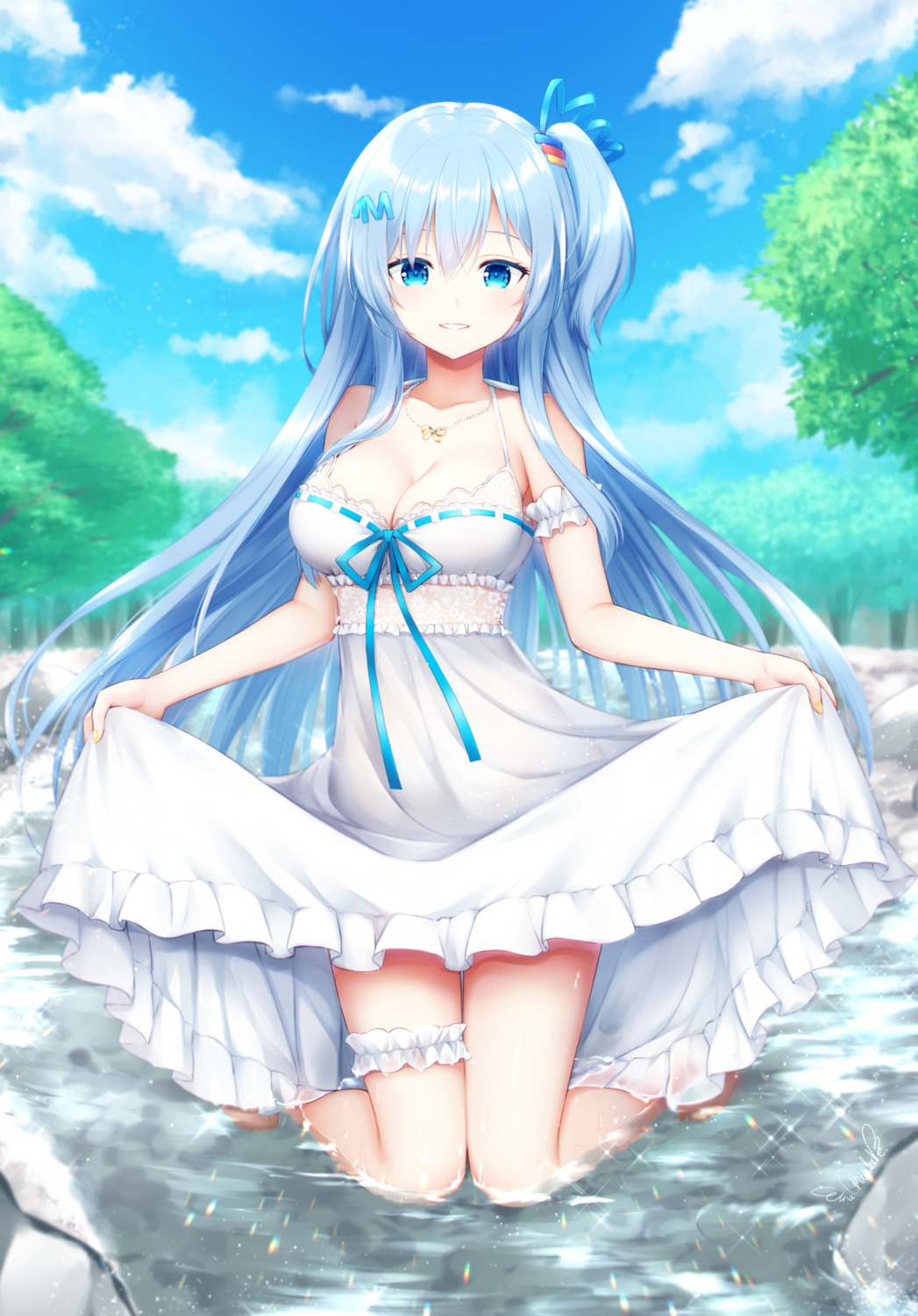 chiutake mina emori miku project emori miku dress garter no bra skirt lift summer dress wet wet ...